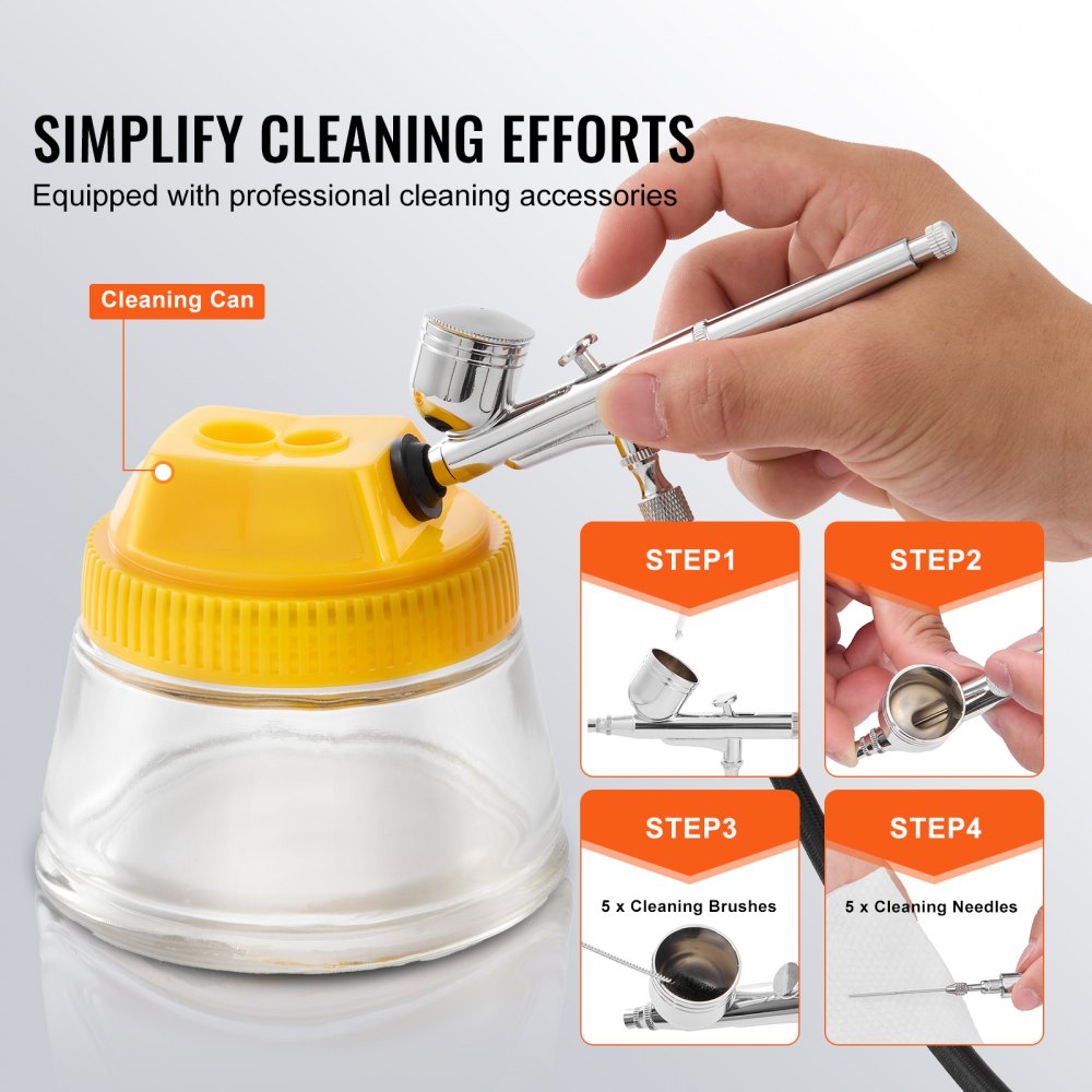 VEVOR Airbrush Kit Dual Fan Air Compressor Airbrushing System Kit 3 ...