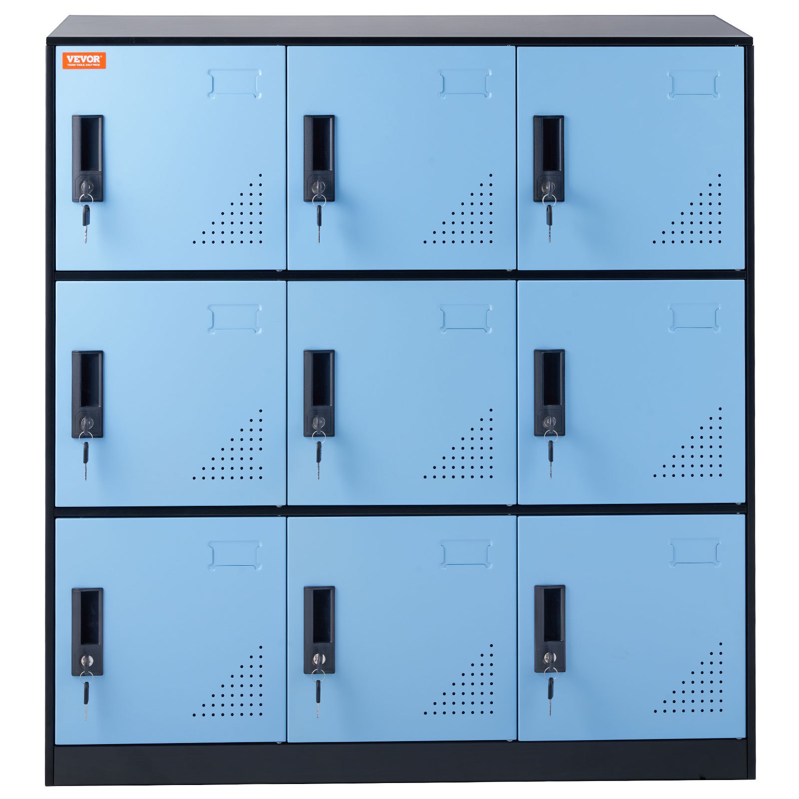 VEVOR Metal Locker for Employees, 9 Doors Storage Cabinet with Card ...