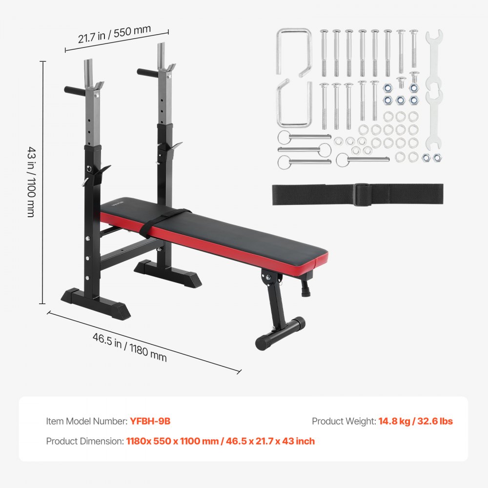VEVOR Weight Bench for Home Gym – 400LB, 2in, Foldable