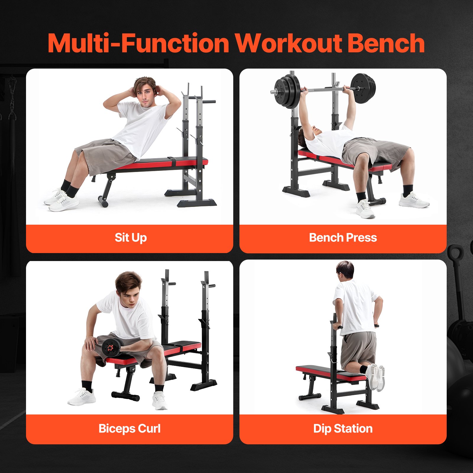 VEVOR Weight Bench for Home Gym – 400LB, 2in, Foldable