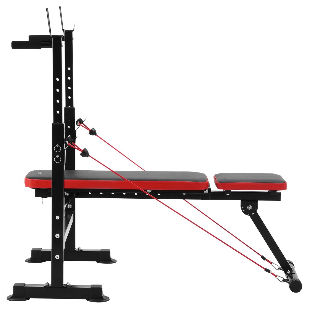 VEVOR 6-in-1 Weight Bench Set, 600lbs Adjustable Workout Bench Press ...