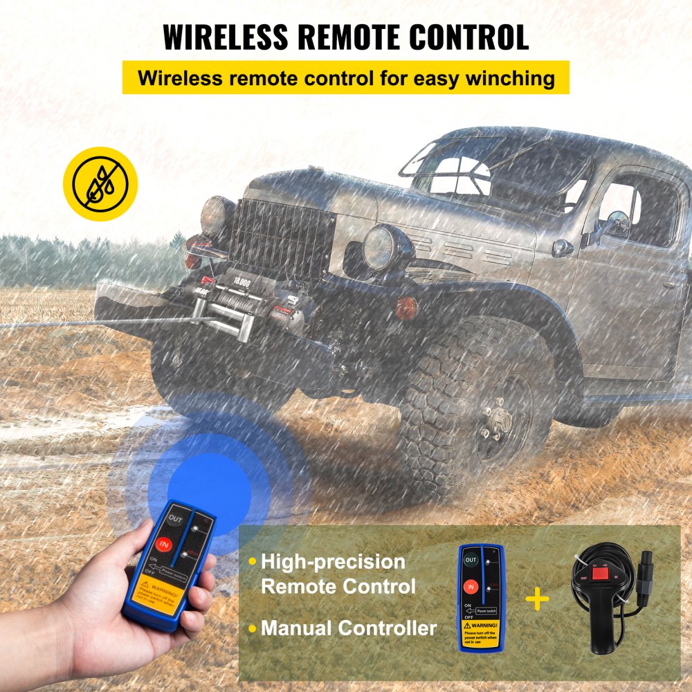VEVOR Truck Winch 18000lbs Electric Winch Cable Steel 12V Power Winch ...