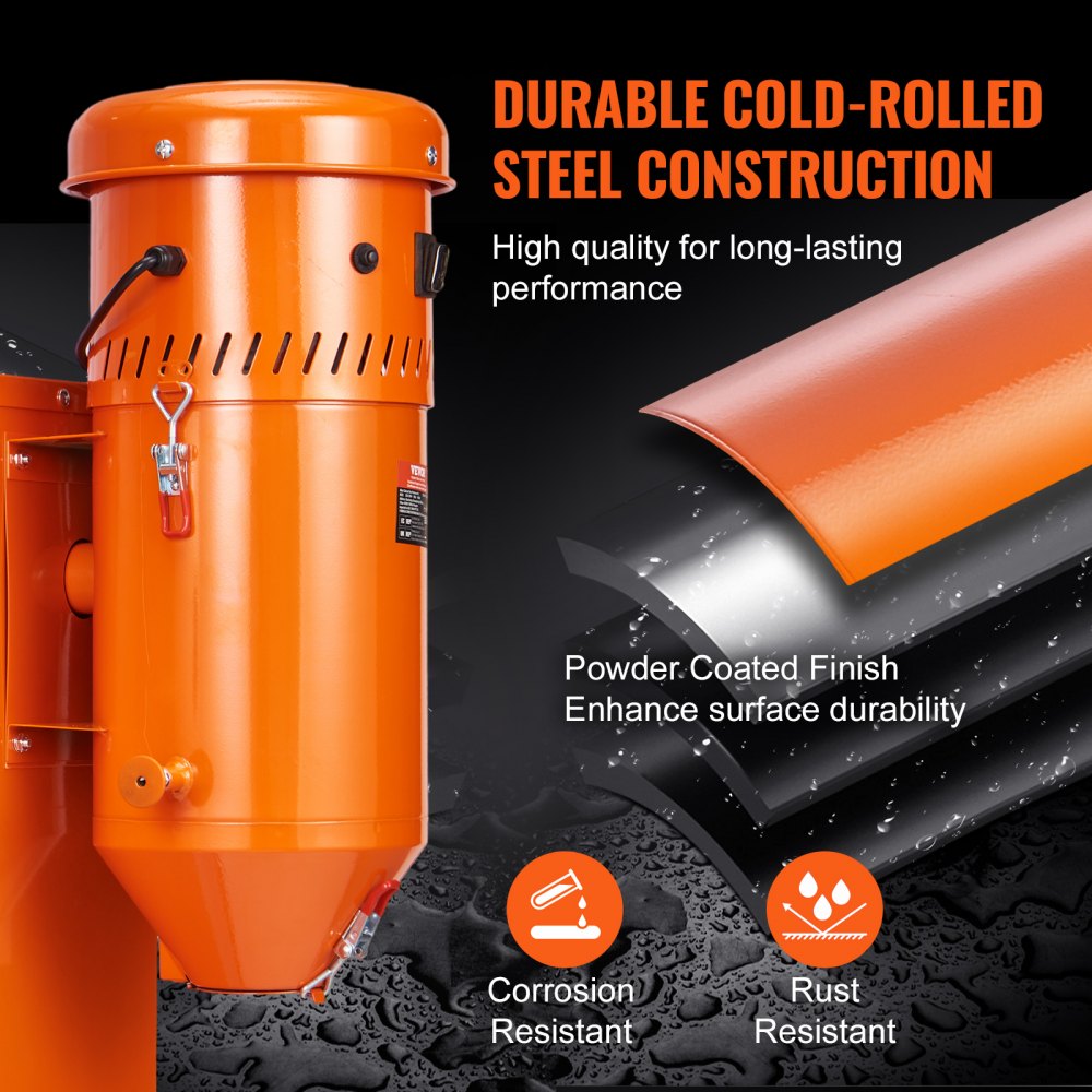 VEVOR Dust Collection System: 1450W Dust Collector Media Reclaimer with ...