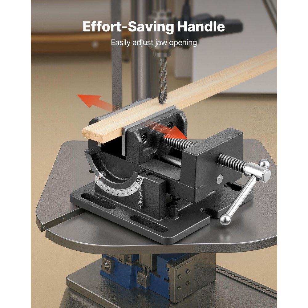 VEVOR Tilting Vise, 4.25 Inch Jaw Width, Portable Drill Press Bench ...