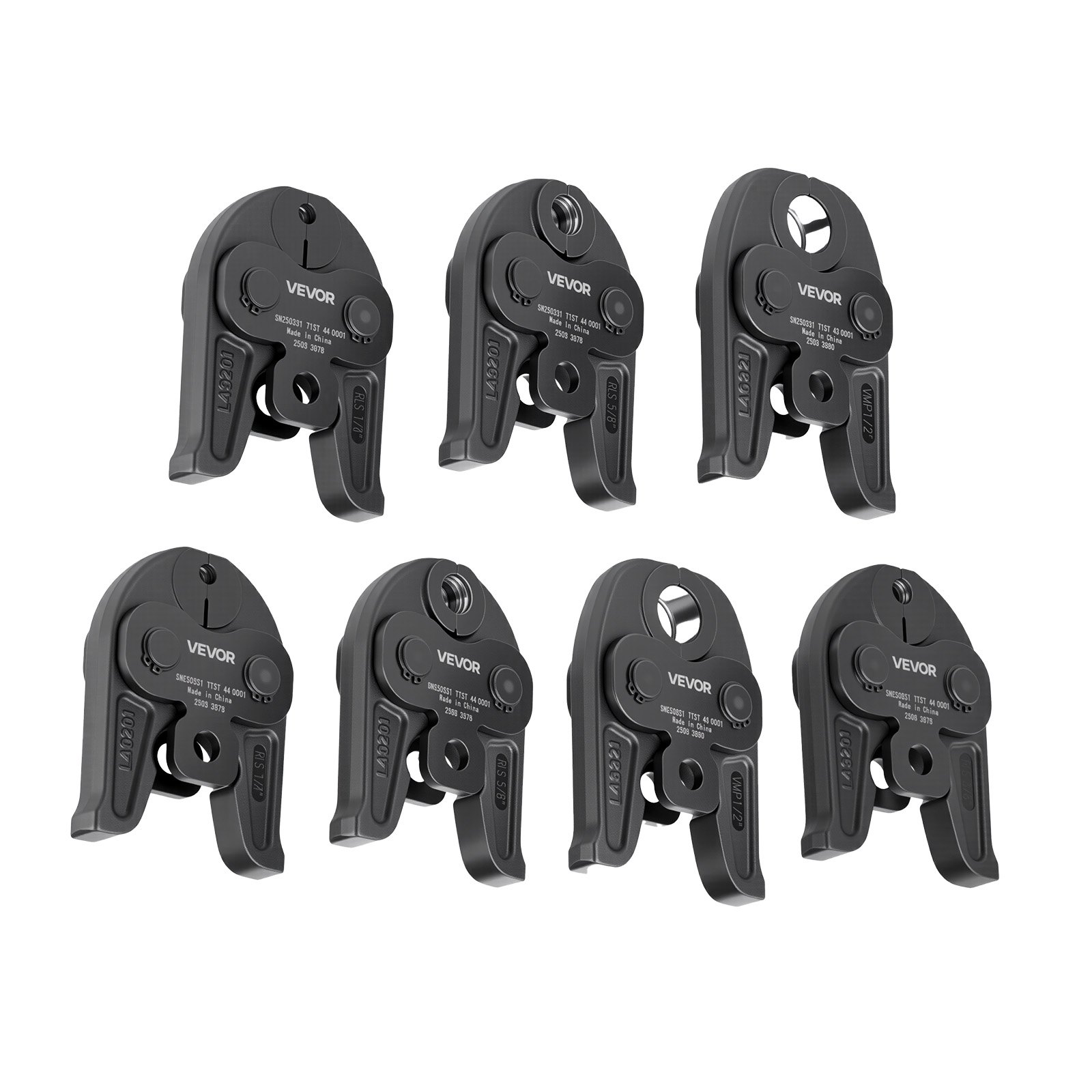 VEVOR 7PCS Pressing Jaws 1/4" to 1-1/8" for RLS Copper Pipes ...
