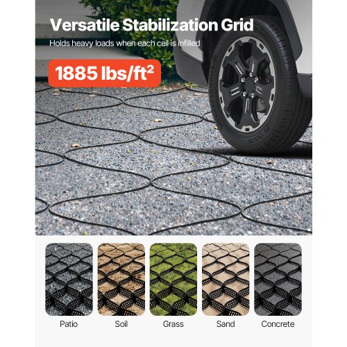 Ground Grid 2-Inch Depth Geocell Grid 17.06x8.86 FT / 5200x2700 mm for ...