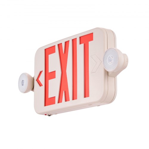 VEVOR LED Exit Sign with Emergency Lights, Two LED Adjustable Heads ...