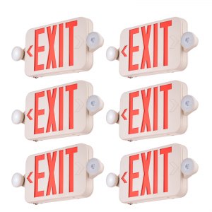 VEVOR LED Exit Sign with Emergency Lights, Two LED Adjustable Heads ...