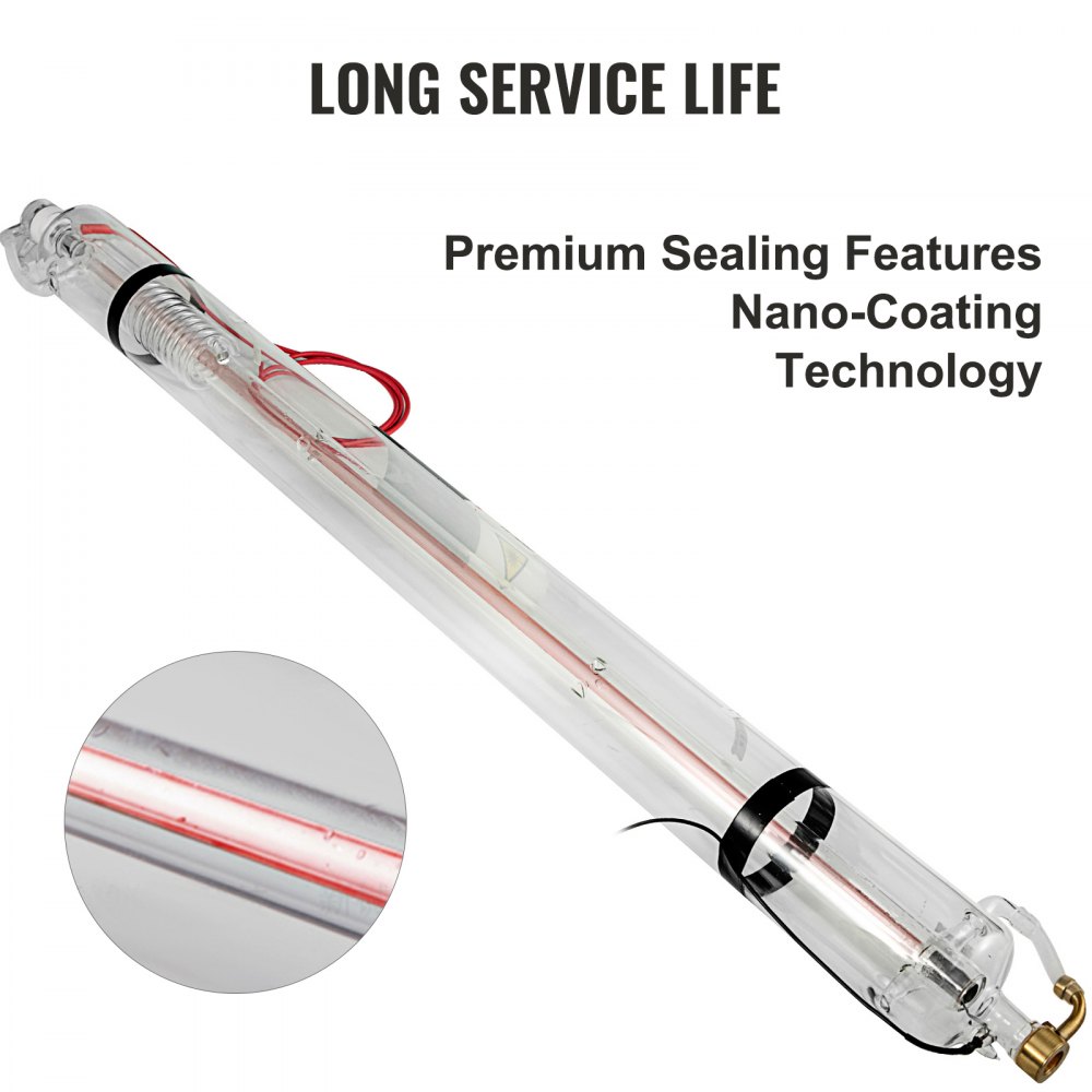 VEVOR Laser Tube 80W CO2 Laser Tube 1230mm Glass Laser Tube ...