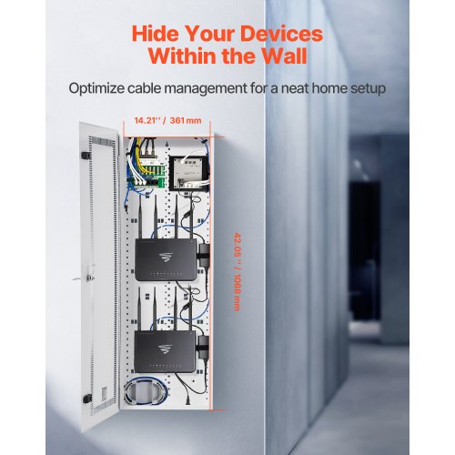 Structured Media Center Enclosure 42 in with Vented Hinged Door Cable ...