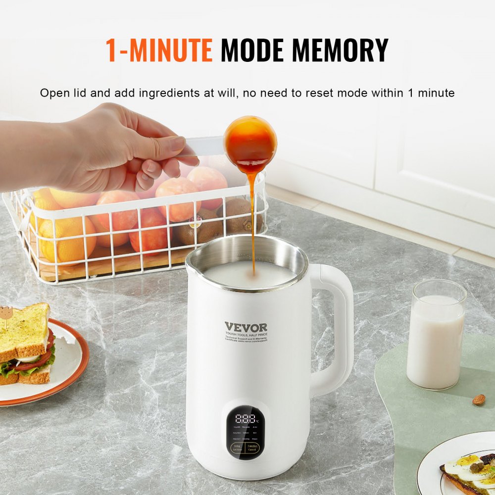 VEVOR Nut Milk Maker, 9-in-1 Soy Milk Maker with 12-Leaf Blades, 800ML ...