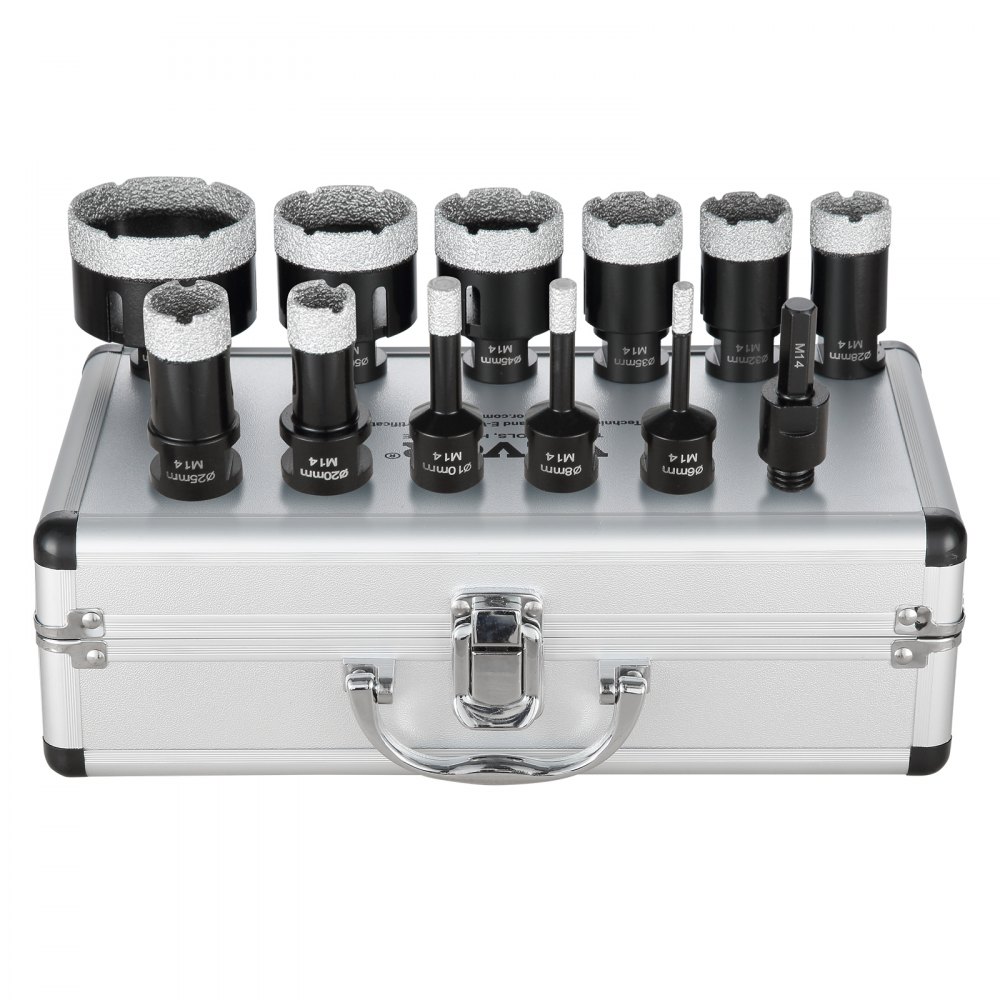 VEVOR Diamond Core Drill Bit Set, 11 PCS 6/8/10/20/25/28/32/35/45/50 ...