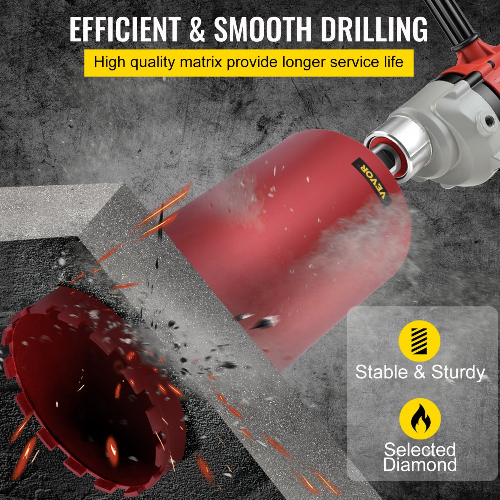 VEVOR Diamond Core Drill, 8"/203mm Diameter Core Drill Bit, 14"/355mm ...