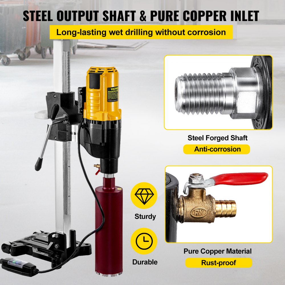 VEVOR Core Drill Machine 355 MM 14 Inches Core Drill Rig Powerful ...