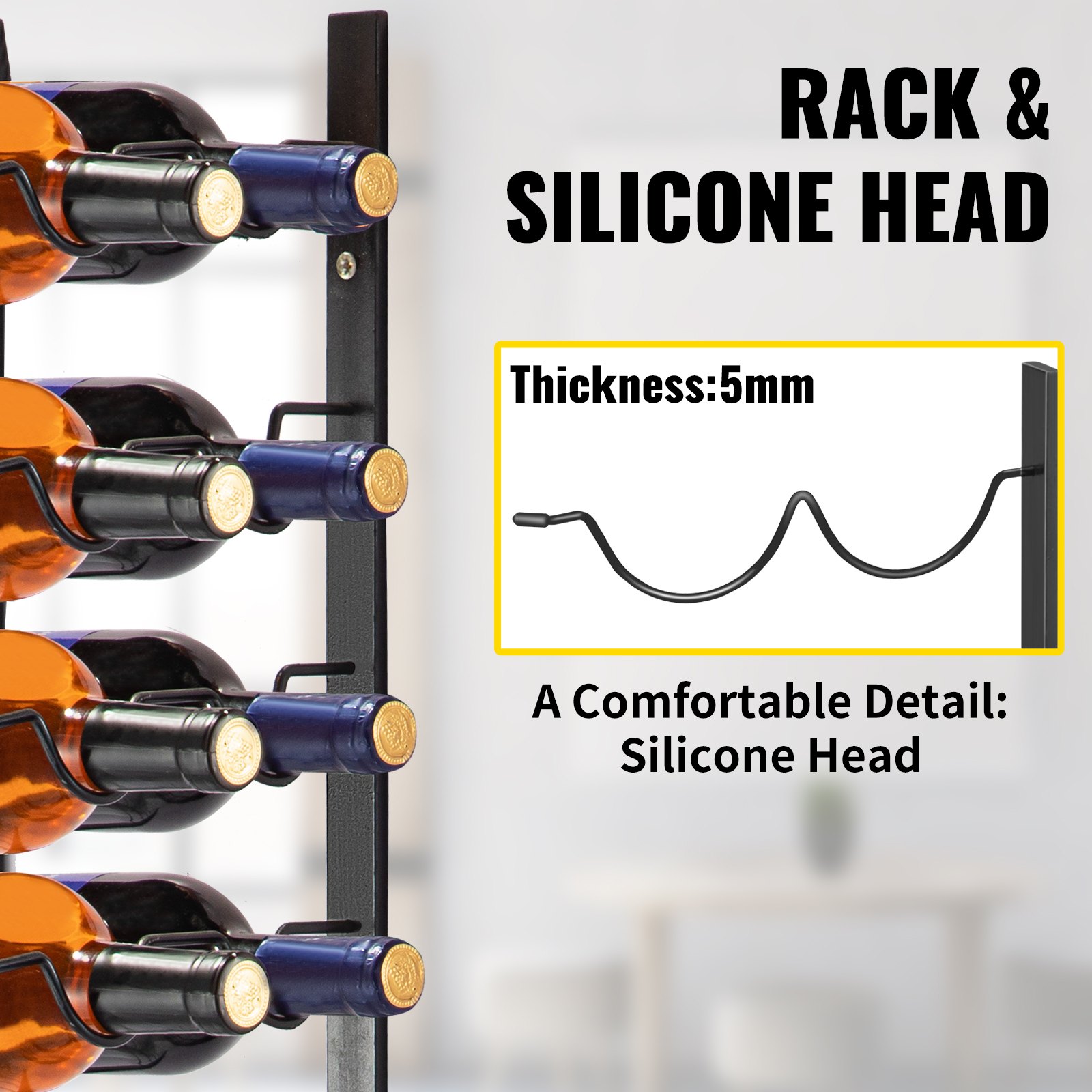 VEVOR Wall Mounted Wine Rack, 12x2 Bottles Wine Holder Towel Rack ...