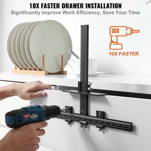 VEVOR Cabinet Hardware Jig, Aluminum Alloy Cabinet Handle Jig with ...