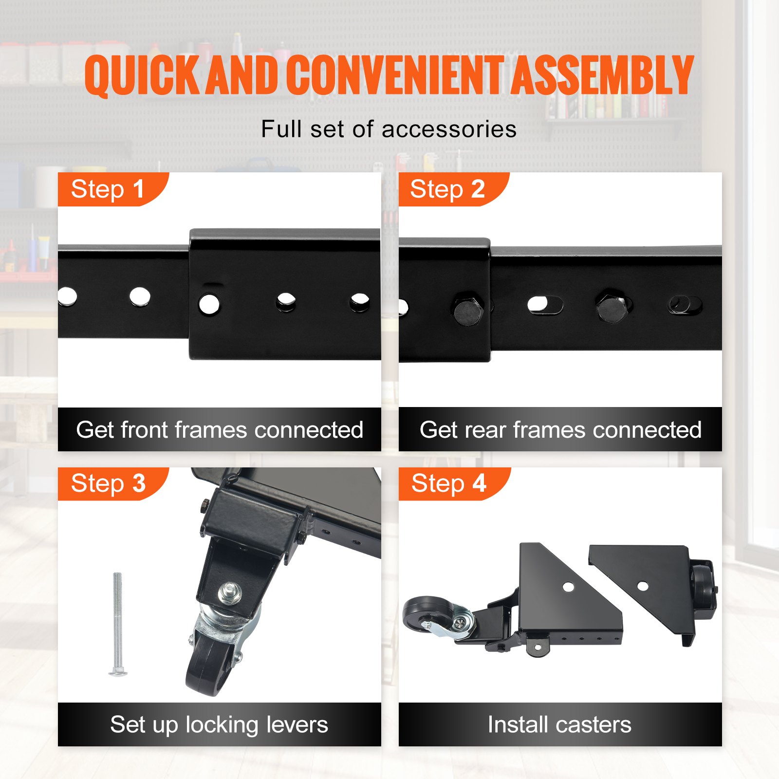 VEVOR Mobile Base, 500 lbs Weight Capacity, Adjustable from 12" x 12 ...