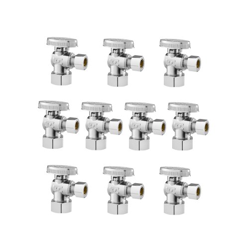 10-Pack Angle Stop Valve 1/4 Turn 5/8" OD (1/2" NOM) x 3/8" OD ...
