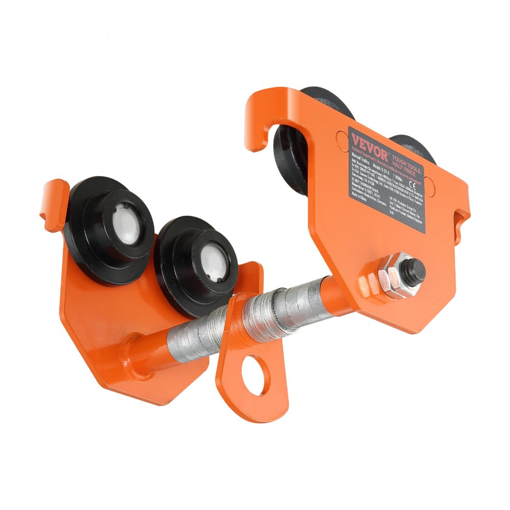 VEVOR Manual Trolley, 1100 lbs/0.5 Ton Load Capacity, Push Beam Trolley ...