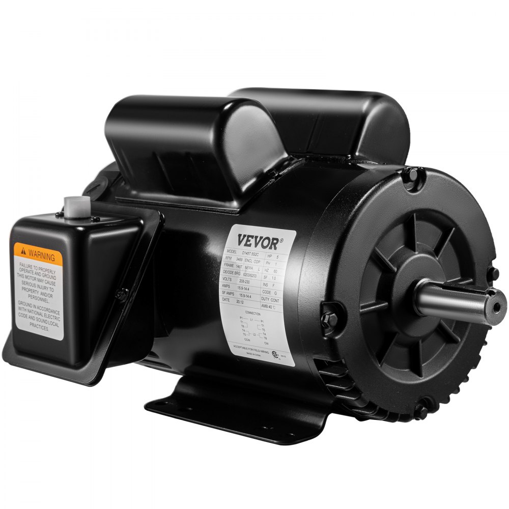 5 Hp Air Compressor Duty Electric Motor 145t Frame 3450 Rpm Single Phase Vevor VEVOR US