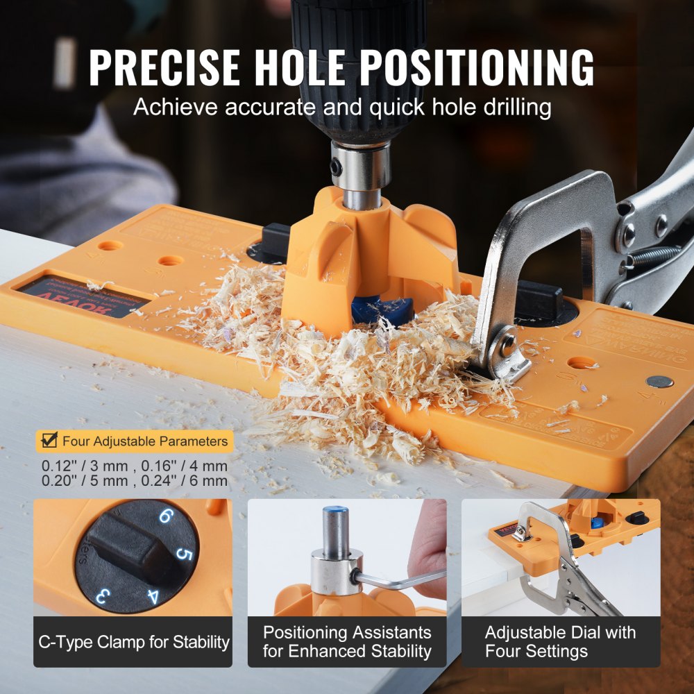 VEVOR Concealed Hinge Jig, Cabinet Hinge Jig with C-Type Clamp and ...
