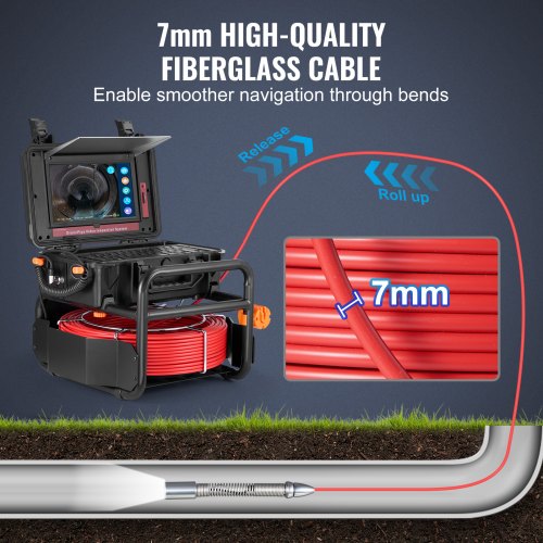 VEVOR Sewer Camera 165 ft/50m Self-Leveling Drain Camera with 10.1 ...