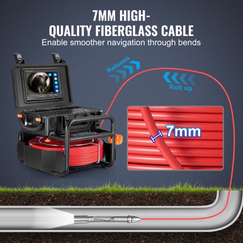Sewer Camera 165 ft/50m Self-Leveling Drain Camera with 512Hz ...