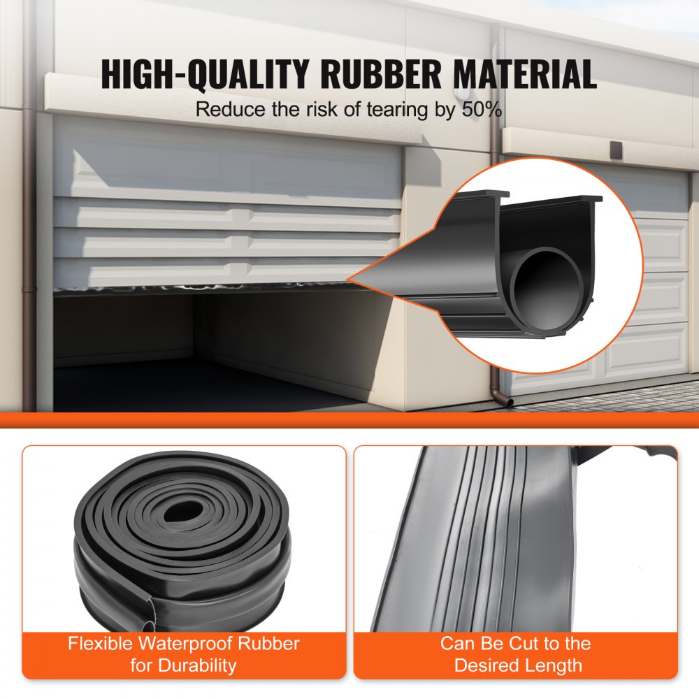 VEVOR Garage Door Seals Bottom Rubber, U Shape +O Ring Garage Door ...