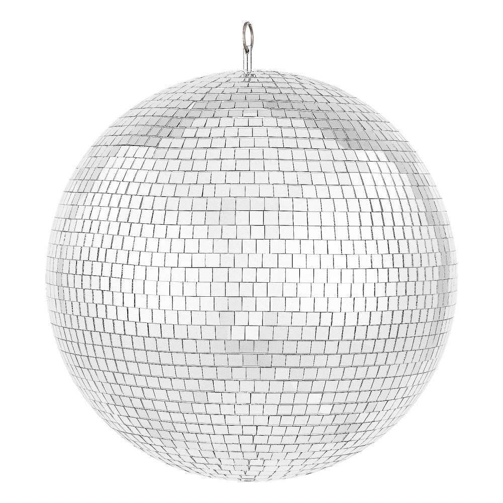 Mirror Disco Ball 16 In Silver Party Large Disco Ball with Hanging Ring ...