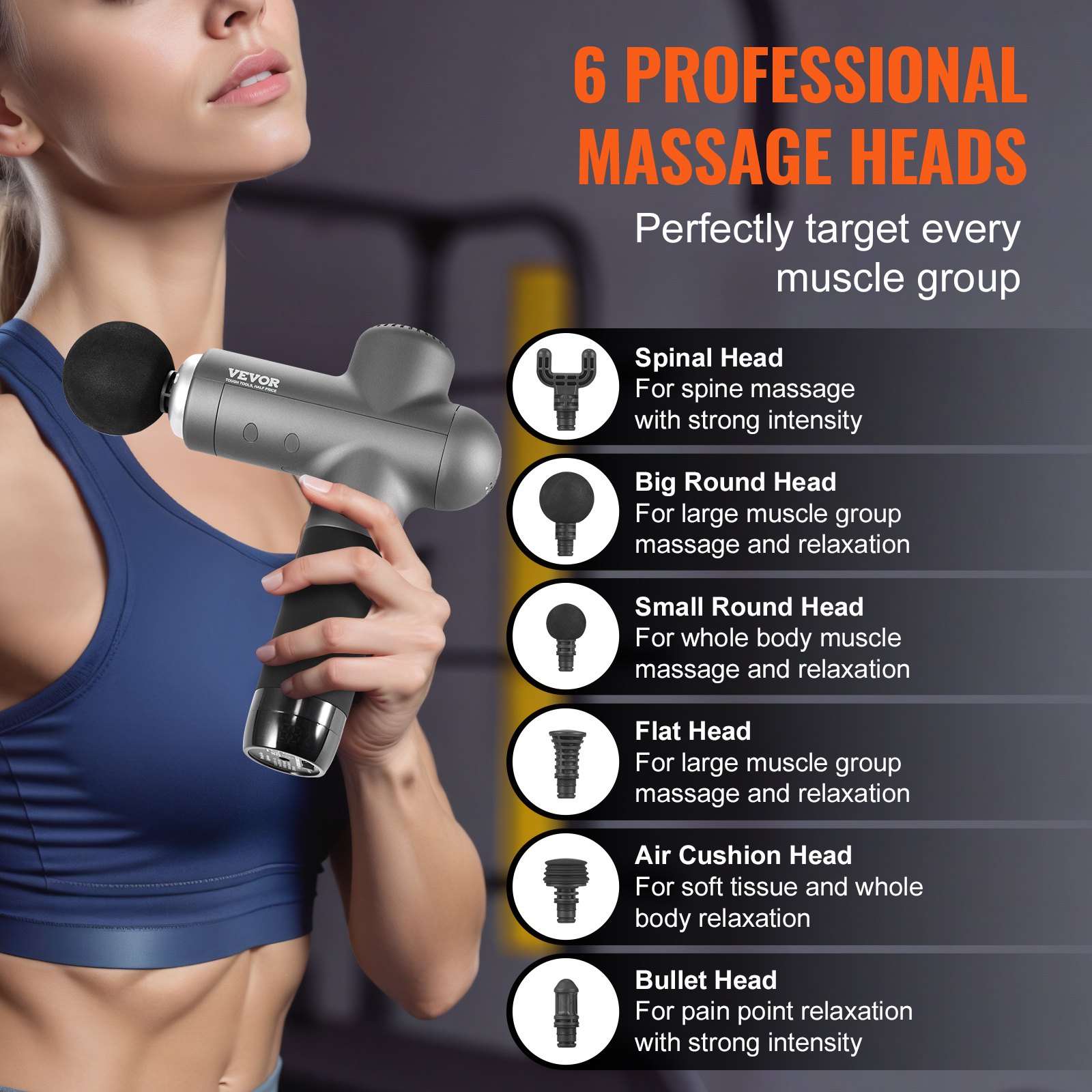 VEVOR Massage Gun Deep Tissue, Muscle Percussion Massage Gun for ...