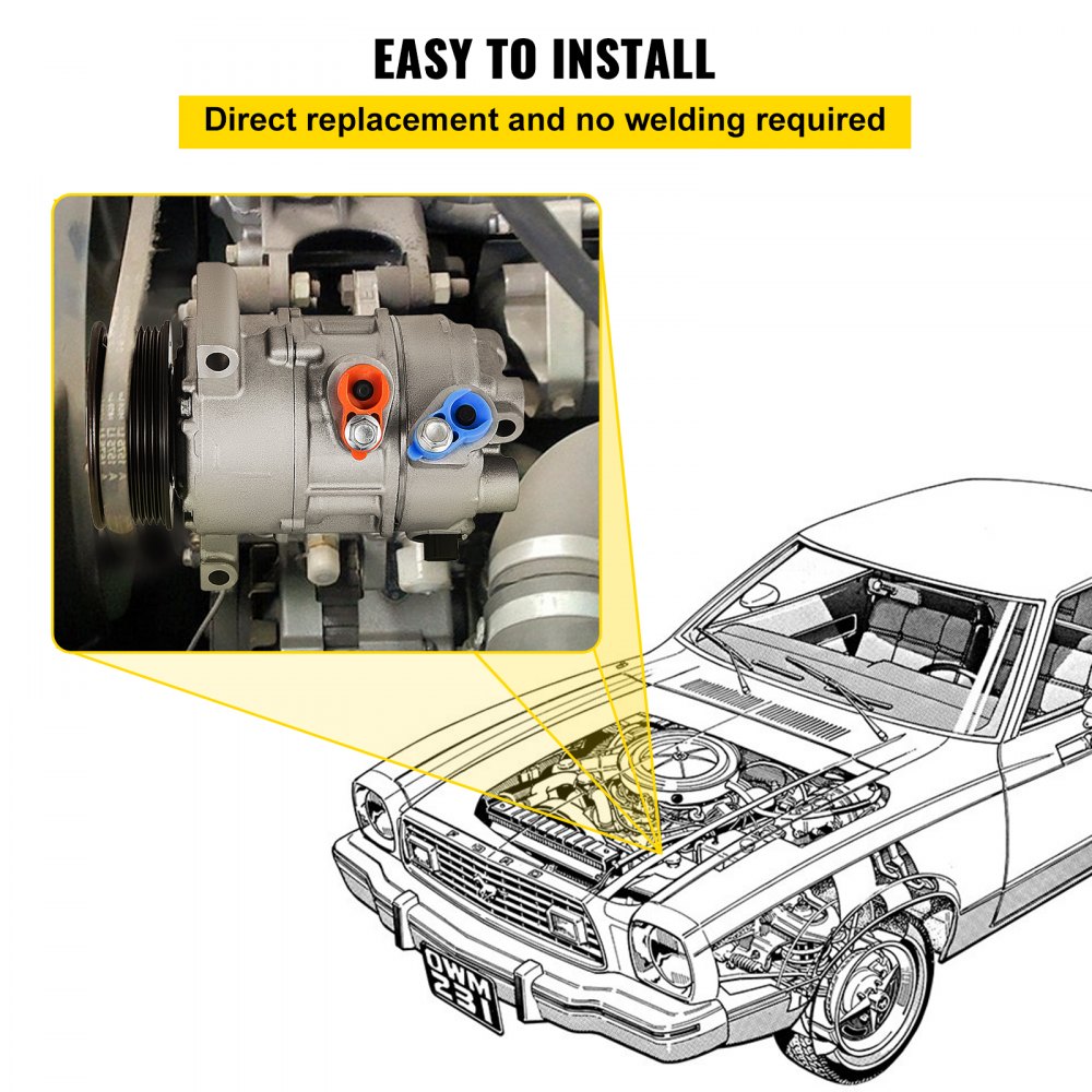AC A/C Compressor for 07-18 Jeep Compass, 07-09 Patriot, 07-18 Dodge ...