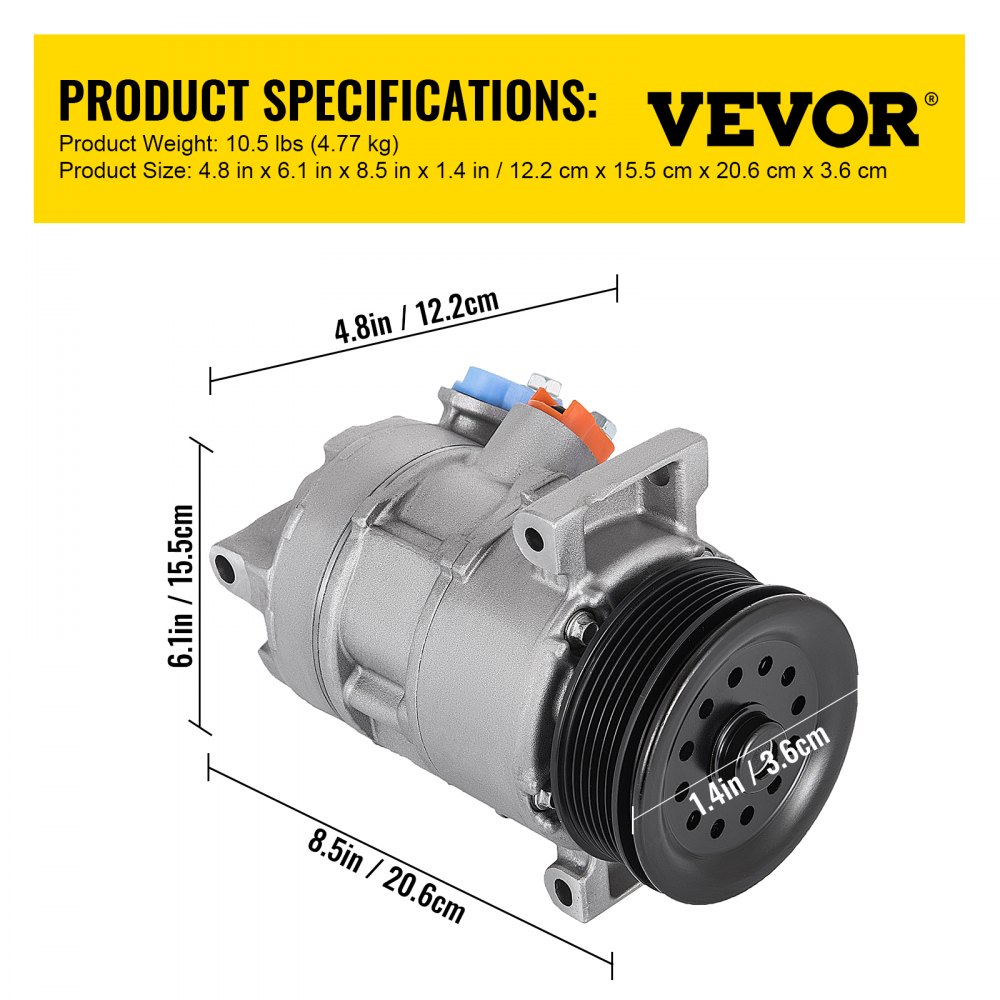 AC A/C Compressor for 07-18 Jeep Compass, 07-09 Patriot, 07-18 Dodge ...