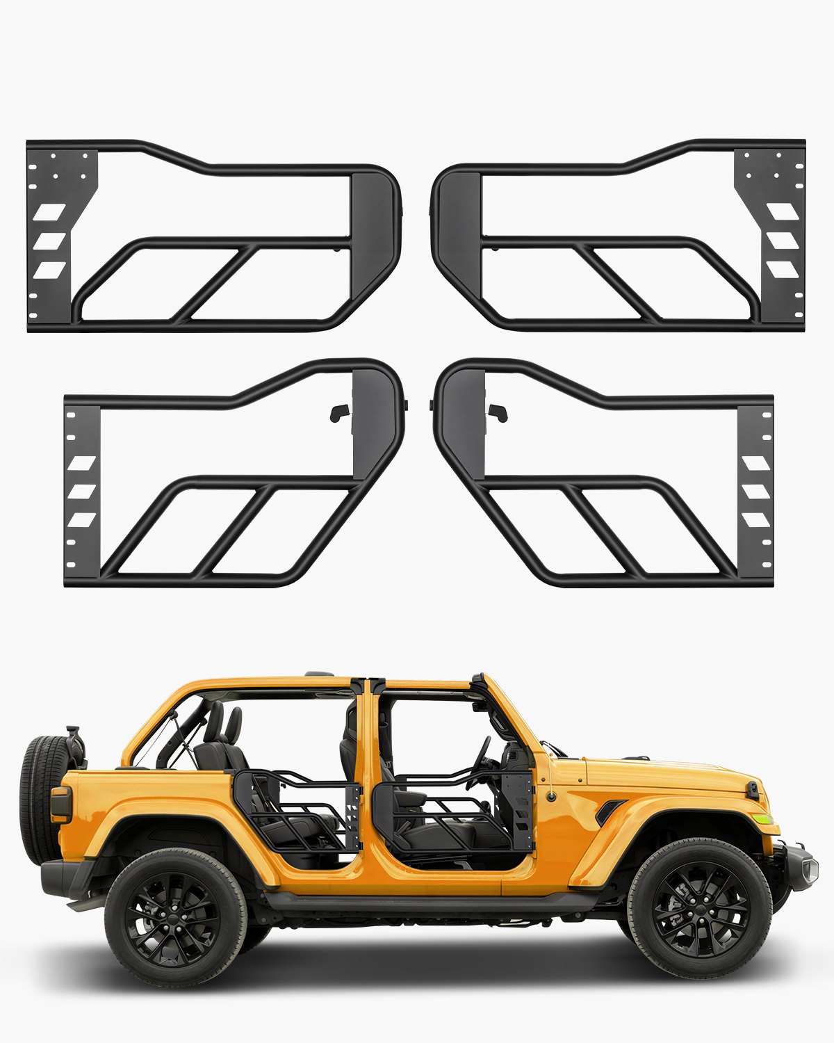 VEVOR JK Jeep Tube Doors – 4 - Door, 2007 - 2018 Jeep