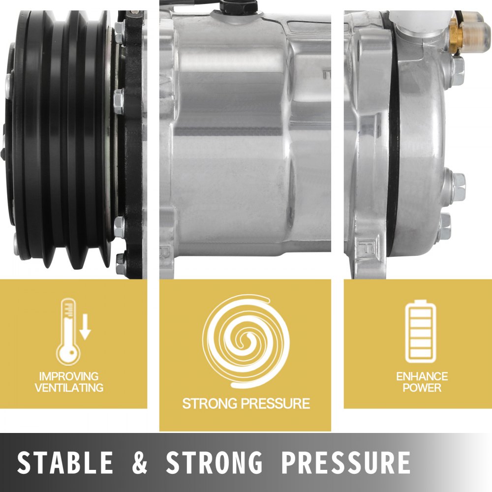 SD508 Sanden Style AC Compressor V-Belt 2 Groove Pulley 3/4" 7/8" A/C ...