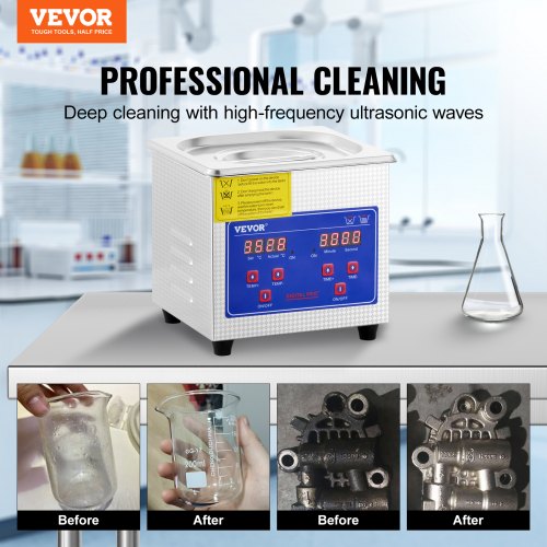 VEVOR Ultrasonic Cleaner 1.3L Professional Ultrasonic Cleaner with ...