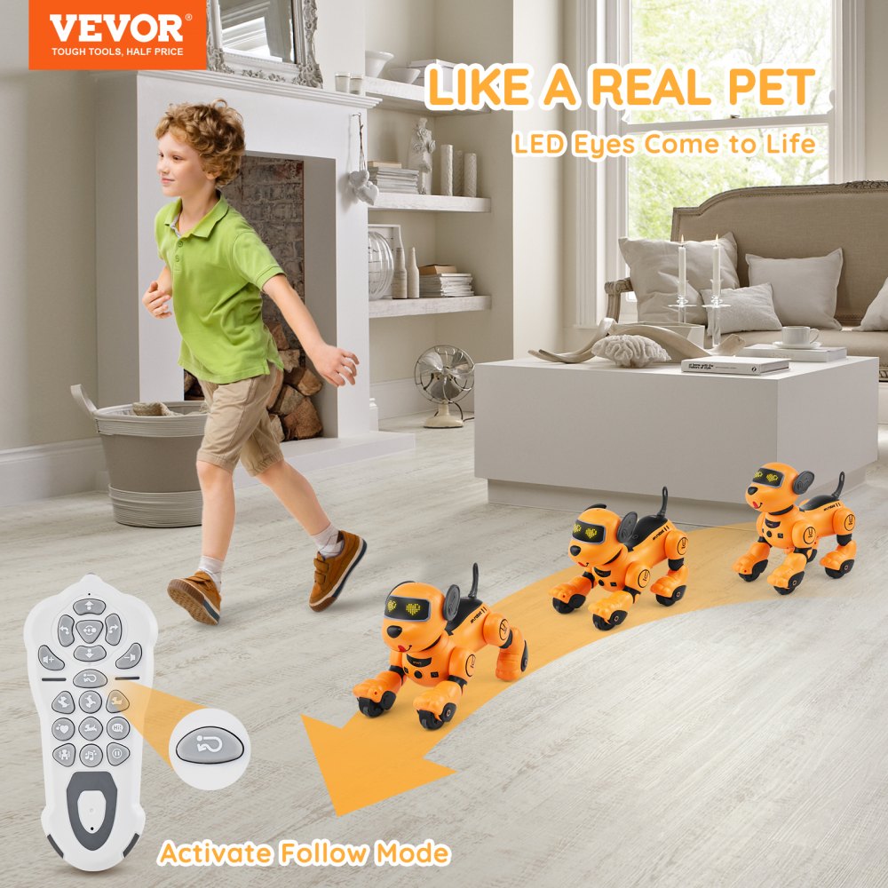 VEVOR Remote Control Robot Dog Toy, 2.4GHz RC Dog Programmable Smart ...