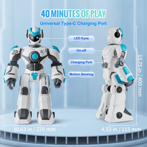 VEVOR RC Robot Toy Talking Dancing Gesture and Voice Remote Control ...