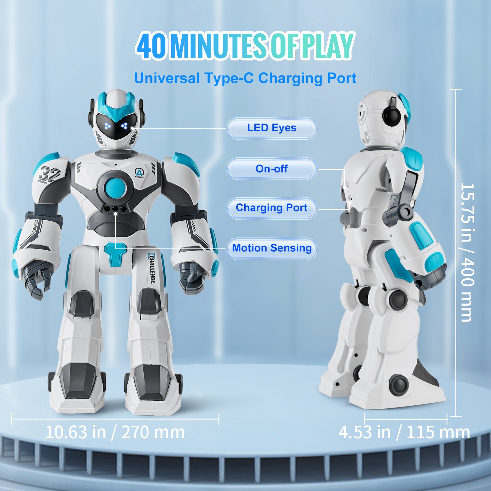 VEVOR RC Robot Toy Talking Dancing Gesture and Voice Remote Control ...