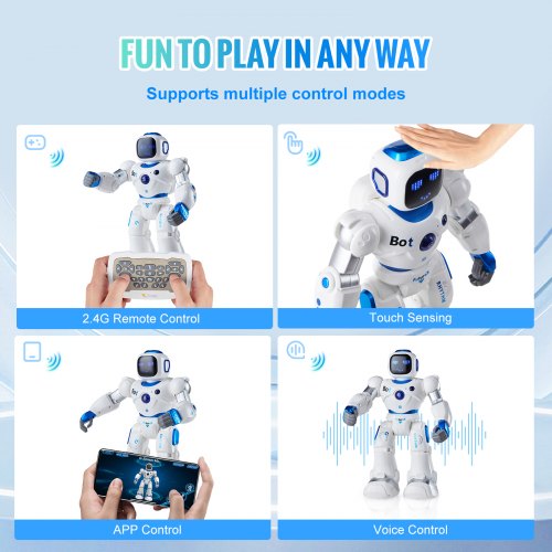 VEVOR RC Robot Toy Talking Dancing Touch Voice APP Remote Control ...