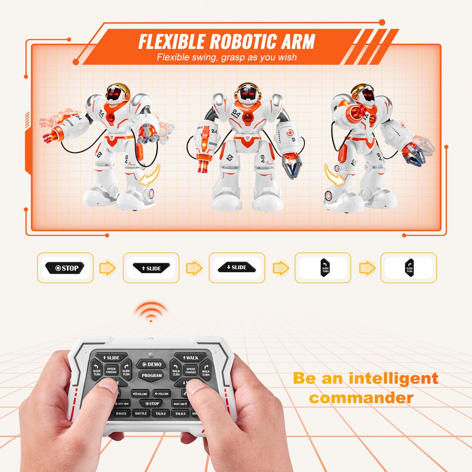 VEVOR RC Fighting Robot Toys – 5 Launcher, 3 Battle Modes