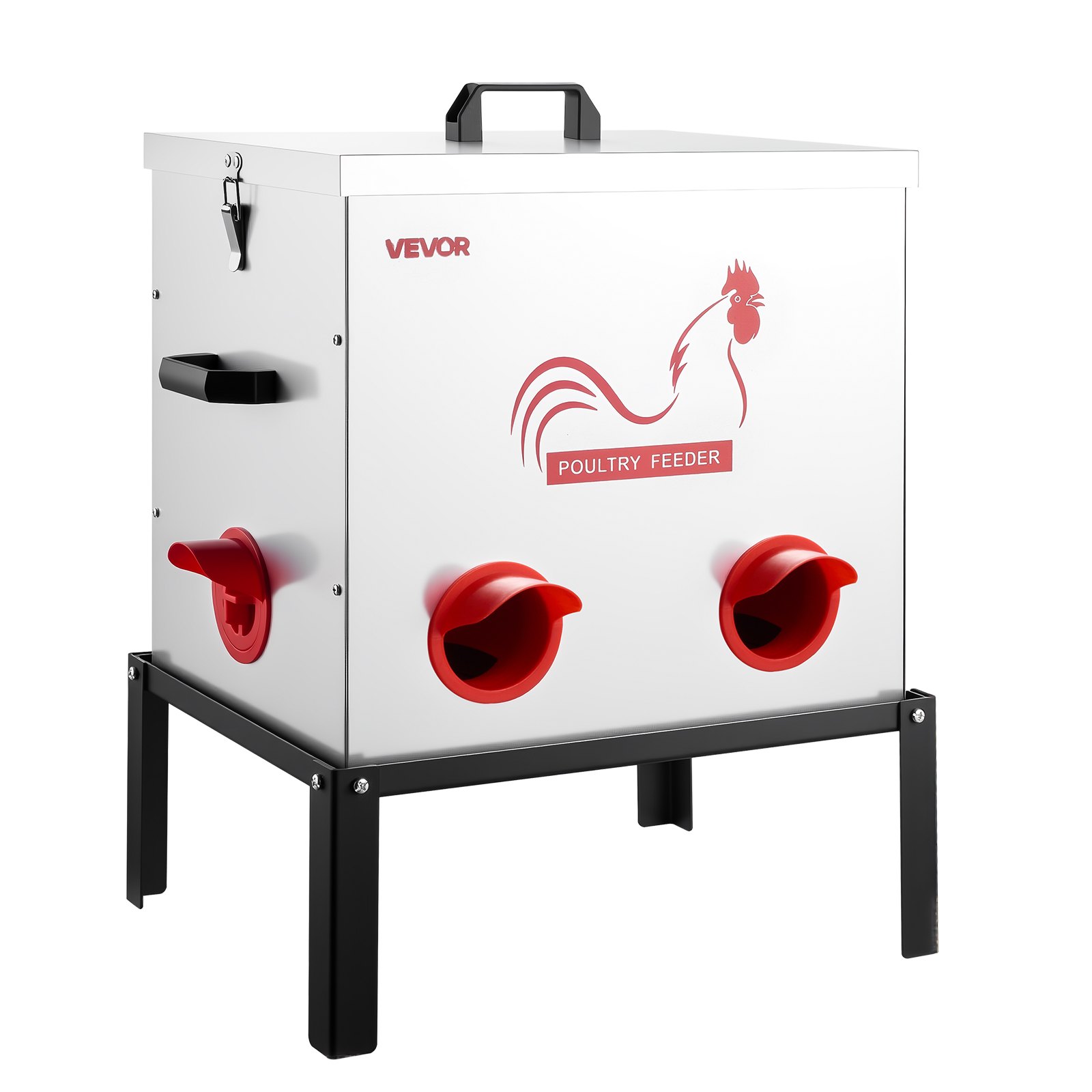 VEVOR Automatic Chicken Feeder, 50 lbs Capacity, 6 Feeding Ports No ...
