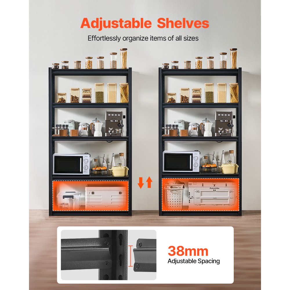 VEVOR Metal Storage Shelves for Garage – 2000 lbs, 18x40x72"