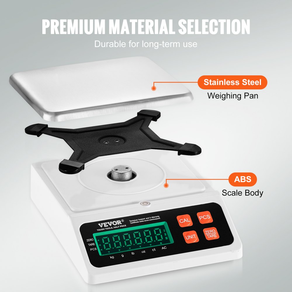 VEVOR Industrial Counting Scale, 10 kg x 0.1 g, Digital Scale for Parts ...