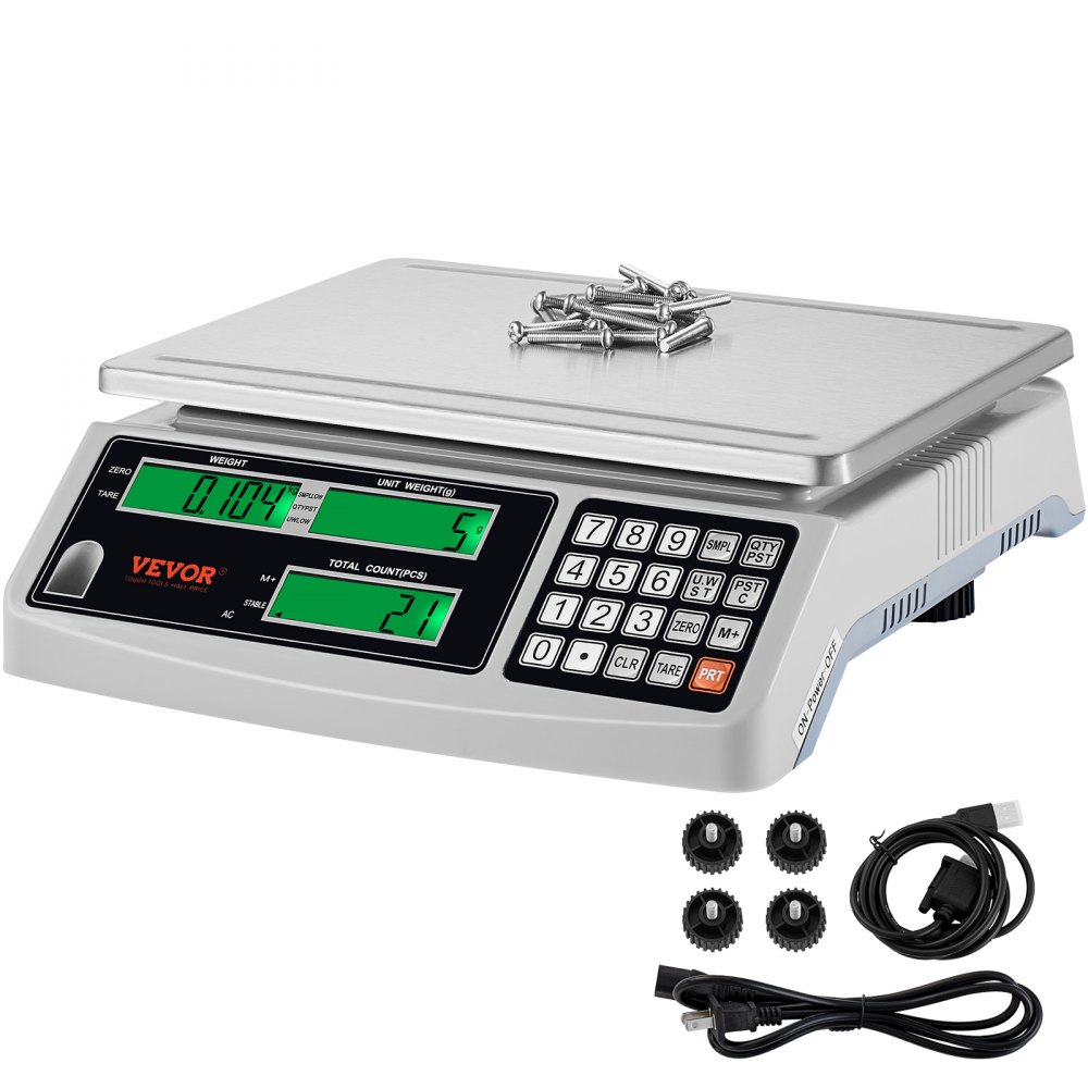 VEVOR Industrial Counting Scale, 15 kg x 0.5 g, Digital Scale for Parts ...