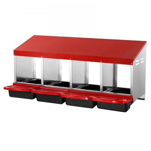 VEVOR 4-Compartment Chicken Nest Box Mental Box with Inclined Nesting ...