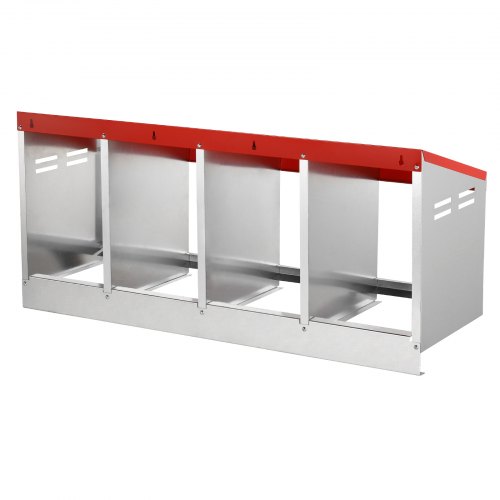 VEVOR 4-Compartment Chicken Nest Box Mental Box with Inclined Nesting ...