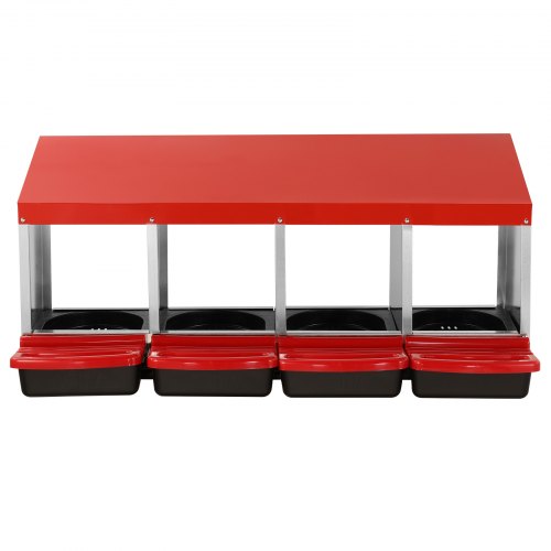 VEVOR 4-Compartment Chicken Nest Box Mental Box with Inclined Nesting ...