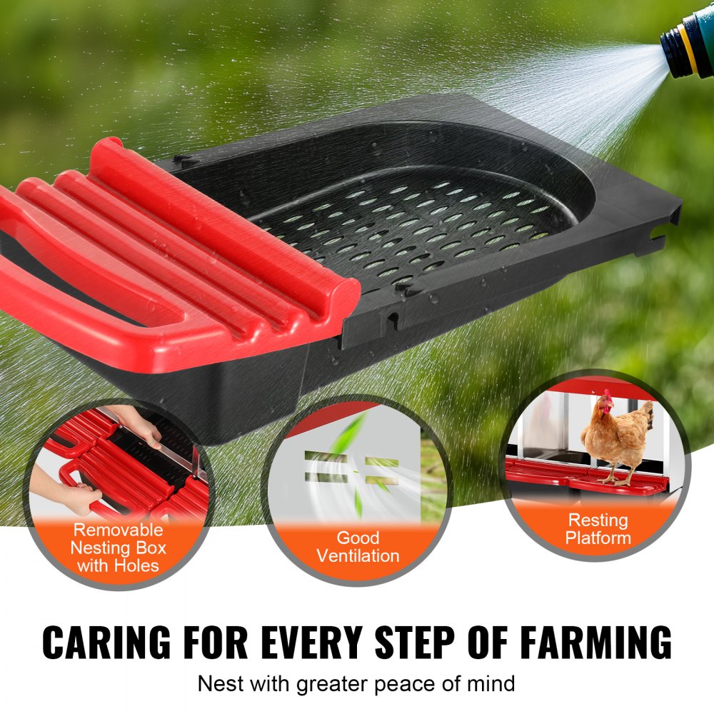 VEVOR 6-Compartment Chicken Nest Box Mental Box with Inclined Nesting ...