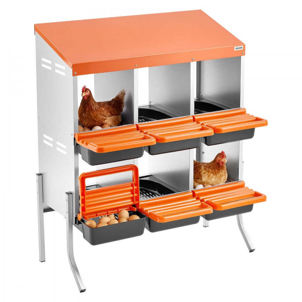 VEVOR Roll Away Nesting Boxes – 6 Compartments, 10.4 Inch