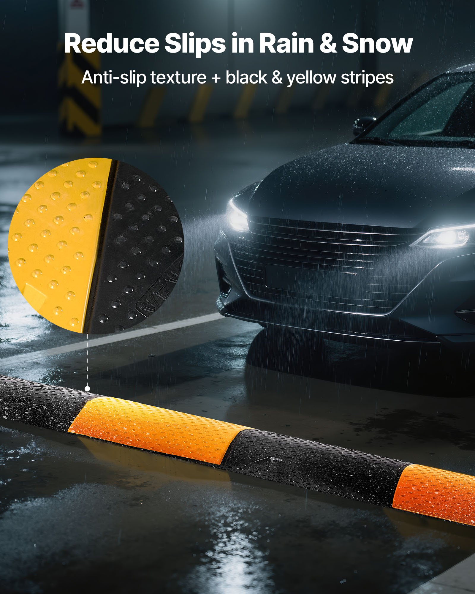 VEVOR 40 in Rubber Speed Bump, 2 Pack, 2 Channel Heavy Duty Traffic ...